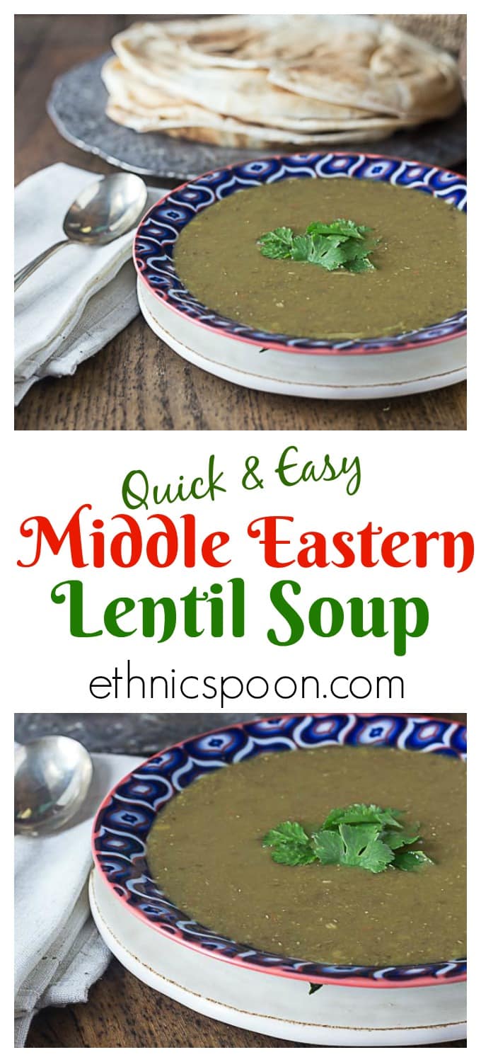Middle Eastern Lentil Soup - Analida's Ethnic Spoon