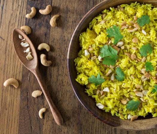 Indonesian Coconut Turmeric Rice with Cashews - Analida's Ethnic Spoon